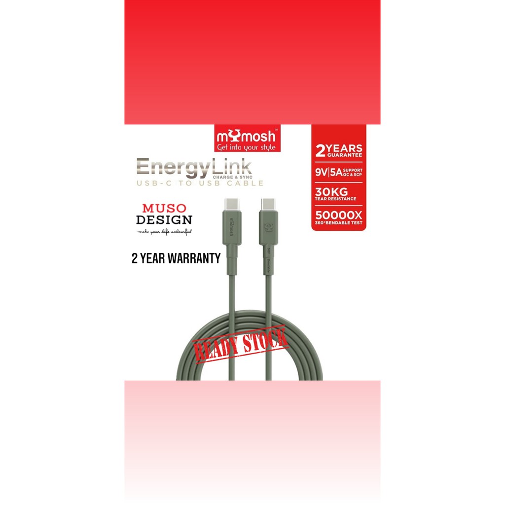 (READY STOCK) MYMOSH Type-C To Type-C Cable support fast charge Power ...