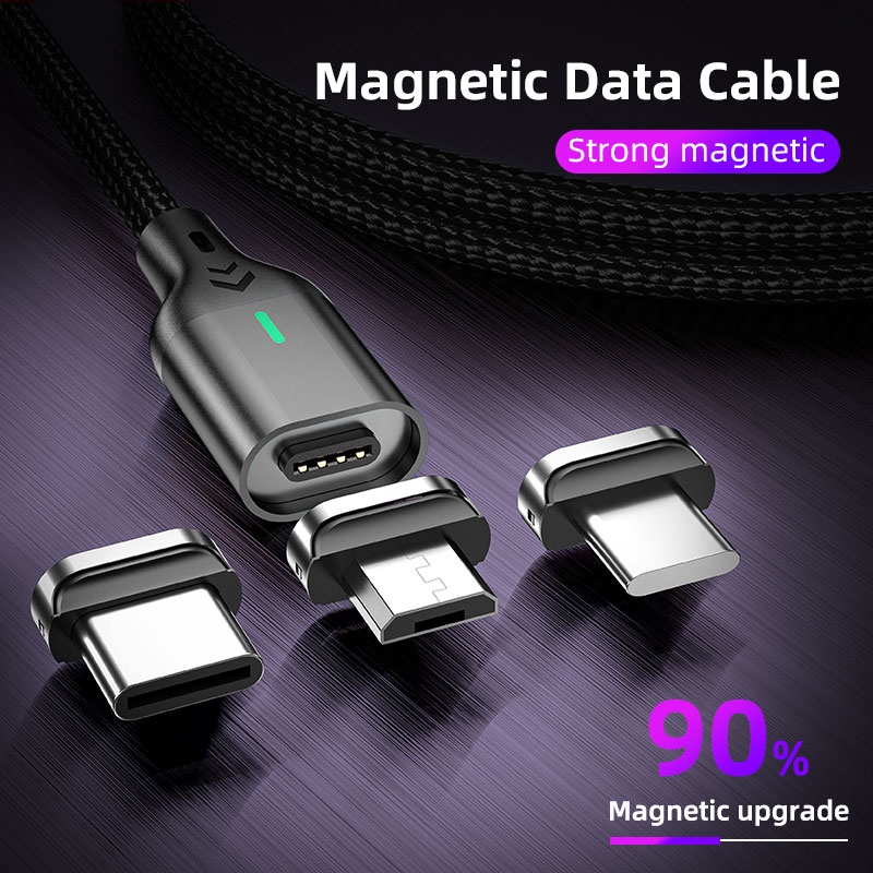 AUFU 3A Fast Magnetic Charger Cable 3 IN 1 Micro USB Type C Cable ...