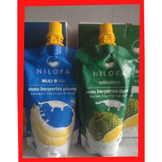 [READY STOCK] SUSU NILOFA PERASA PISANG DAN DURIAN SUSU SEDAP | Shopee ...