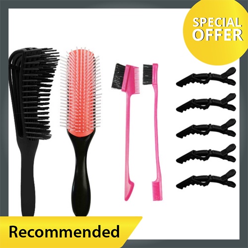 Best Seller Detangling Hair Brush Set with 9 Rows Detangle Brush Eight ...