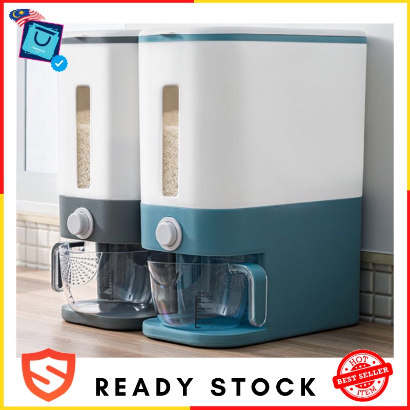 Bekas Beras Viral Rice Dispenser with Rinsing Cup Bekas Beras Viral ...