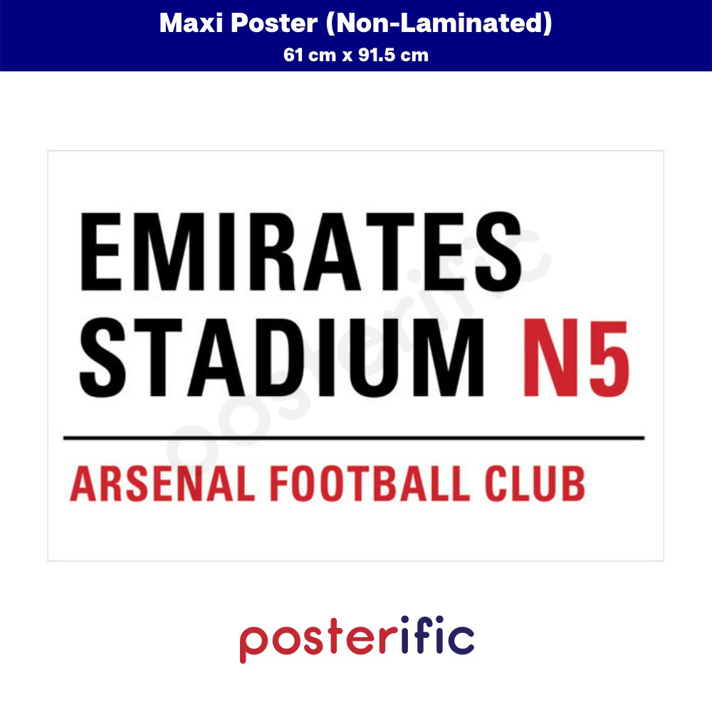 Arsenal FC Street Sign (Emirates Stadium N5) - Poster (61 cm X 91.5 cm ...