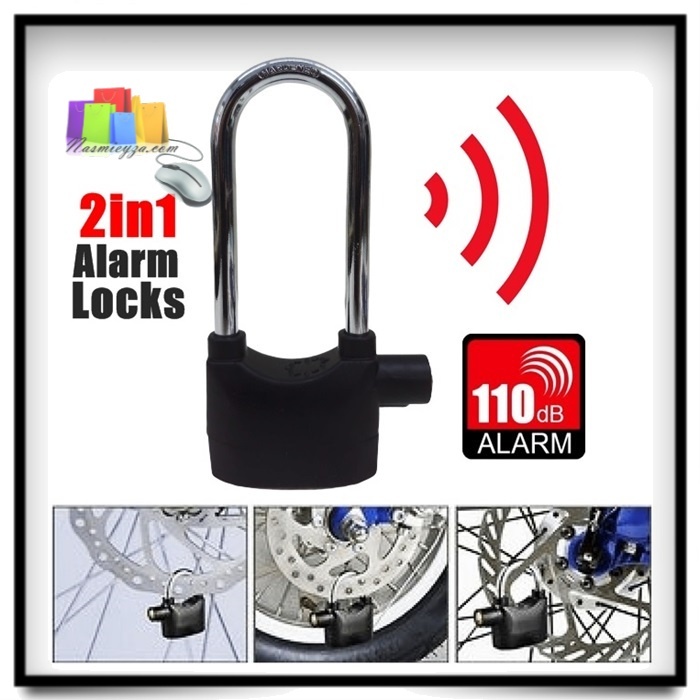 READY STOCK 2 in 1 Waterproof Siren Alarm Padlock Alarm Lock For ...