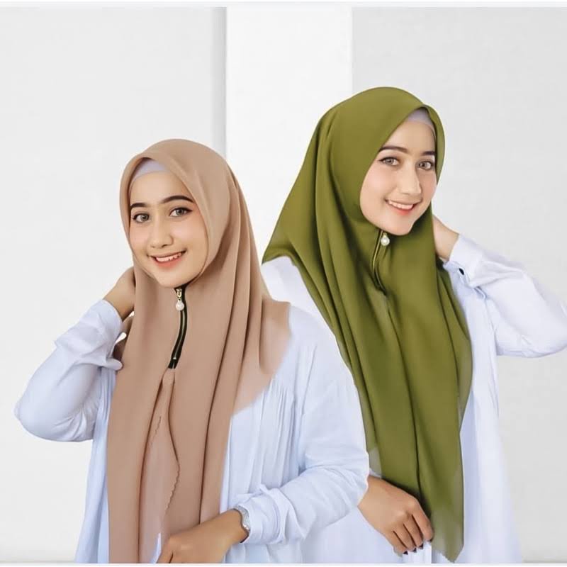 Hijab ZIPPER POLOS JILBABTing BELLA SQUARE SQUARE LASERCUT Instant ...