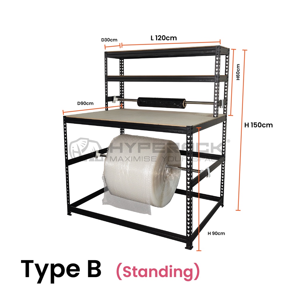 🐘[FREE SHIPPING] HYPERACK™️ Heavy Duty Packaging Table Online Seller Packing Table Boltless Rack ...