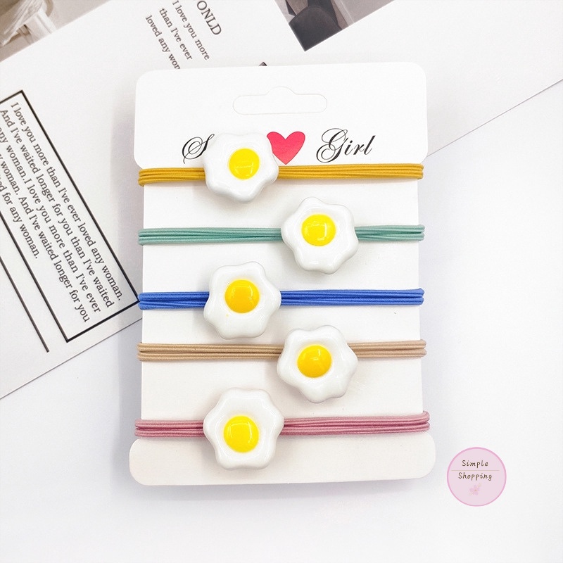Getah Rambut Telur Comel / Ins Simple Purse Strings with Egg Head Rope ...