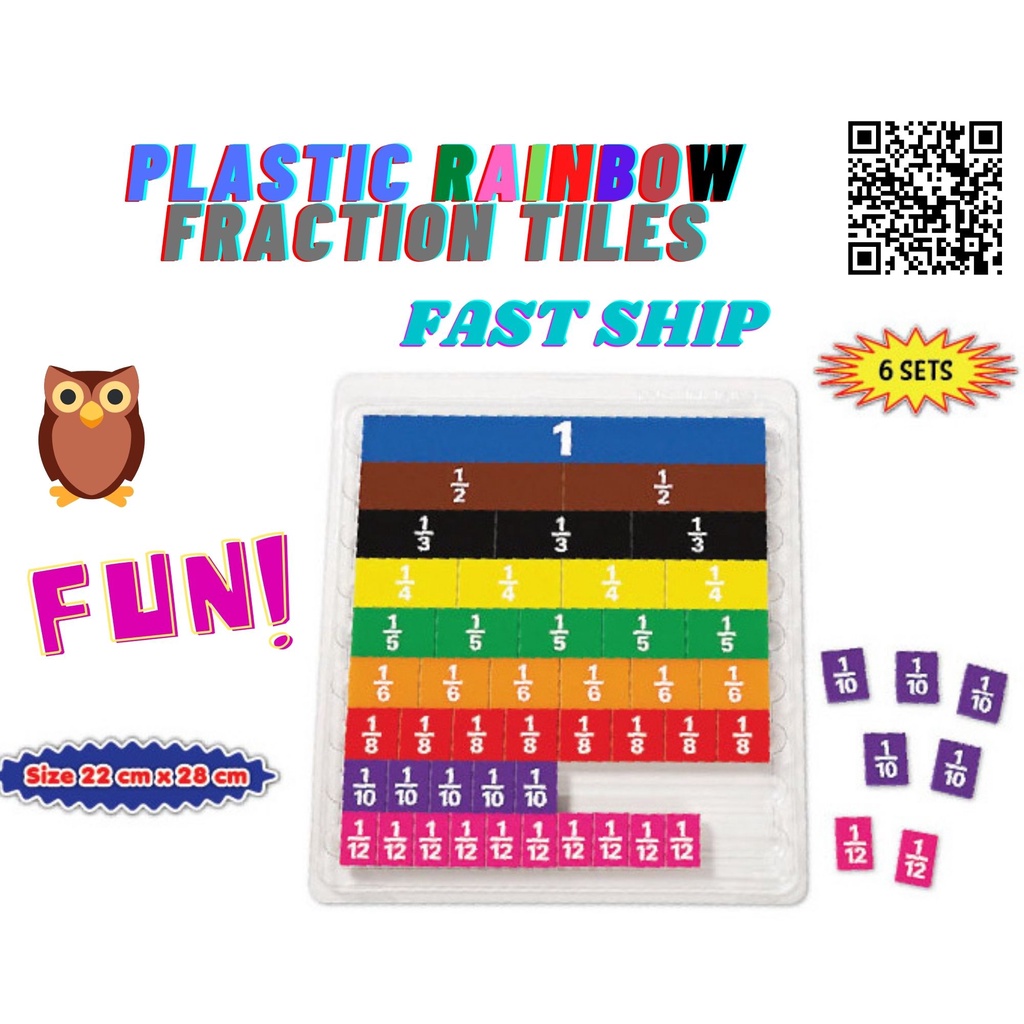 PLASTIC RAINBOW FRACTION TILES [READY STOCK] MATHEMATICS MATEMATIK ...