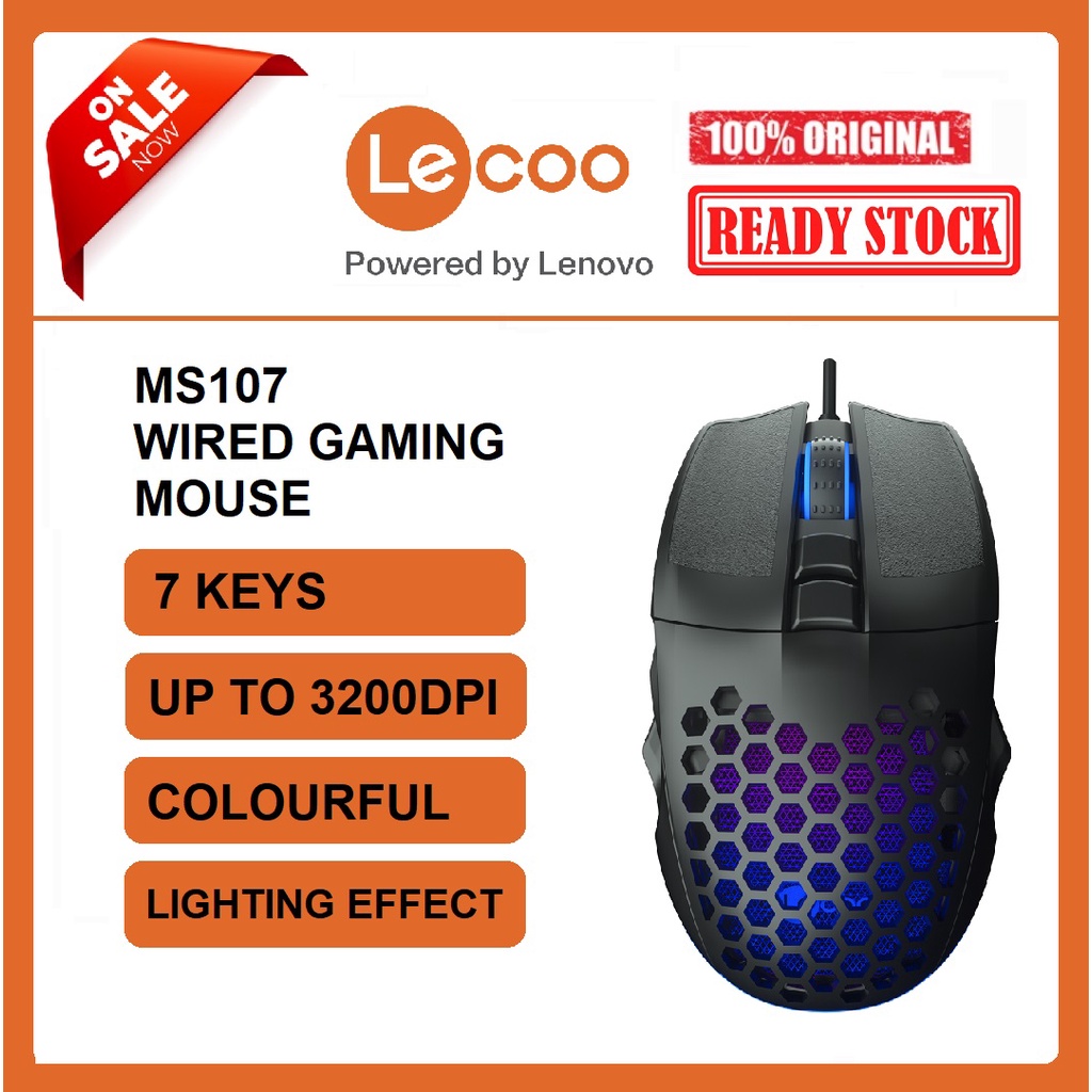 🔥 READY STOCK 🔥 LECOO MS107 WIRED GAMING MOUSE MICE | 7 KEYS UP TO ...