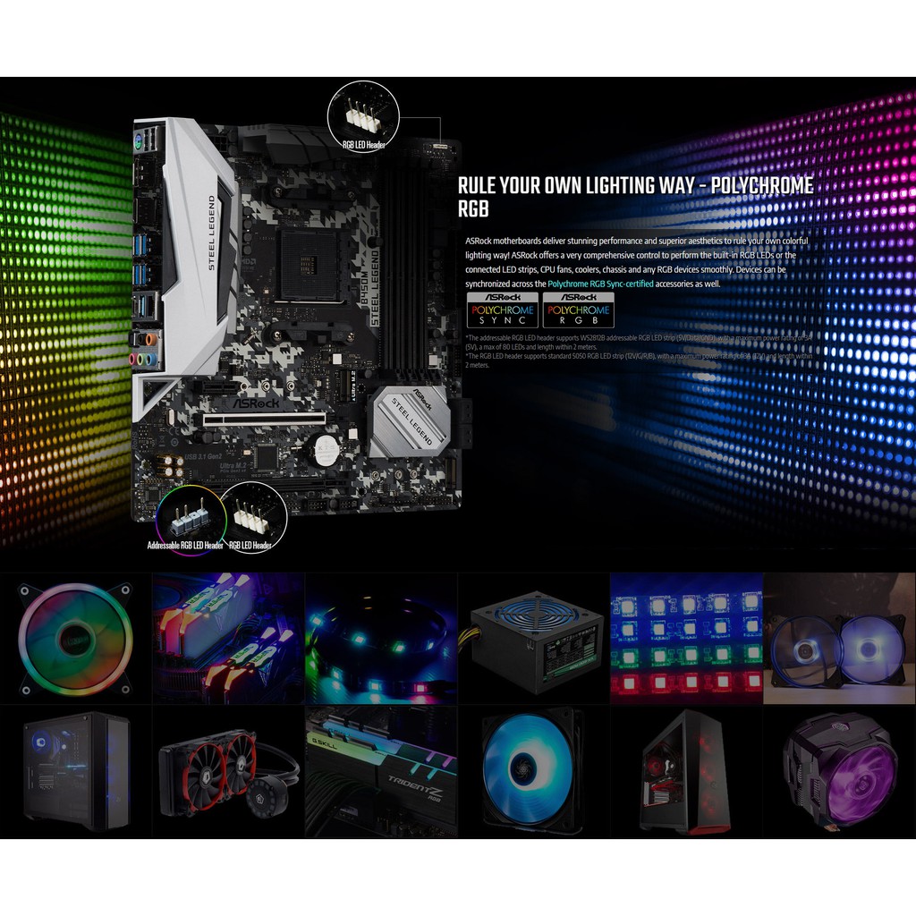 ASRock B450M Steel Legend AM4 M-ATX DDR4 Motherboard ⋆