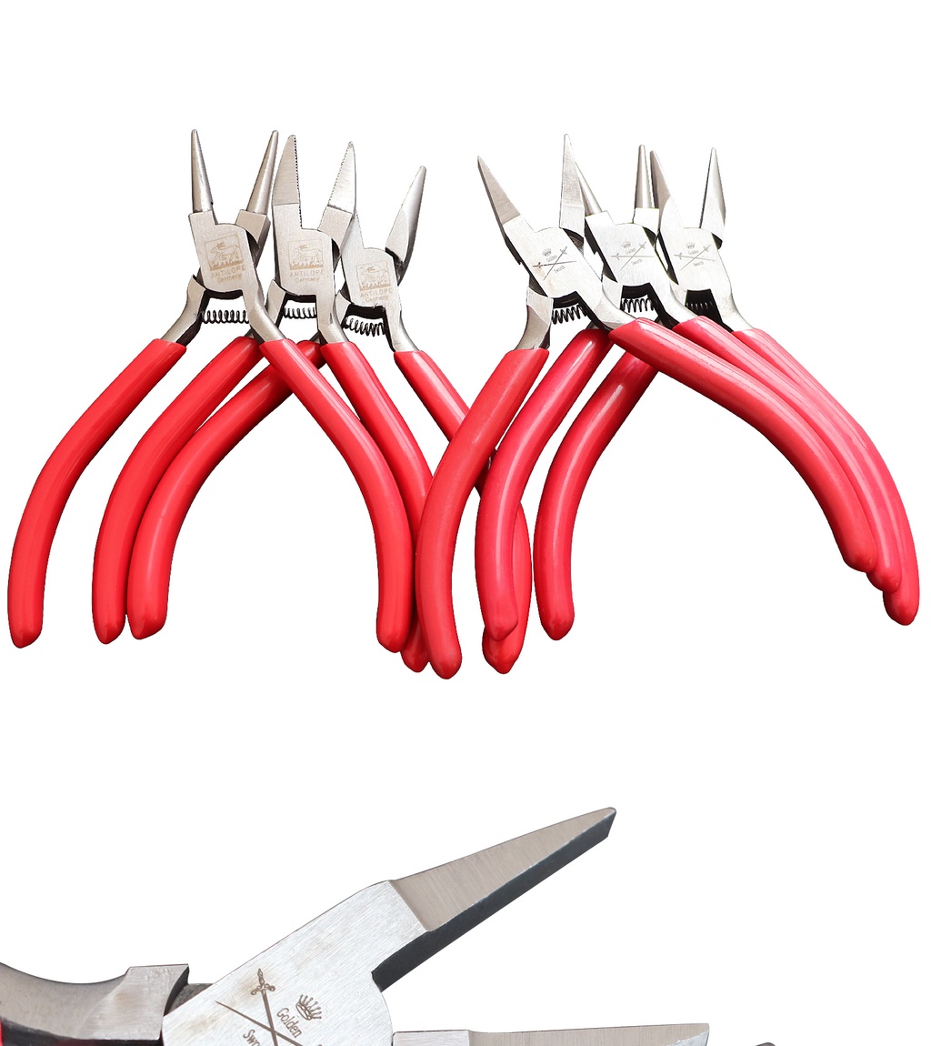 Precision Needle Nose Pliers with Spring-Loaded Flat Round Jaws and ...