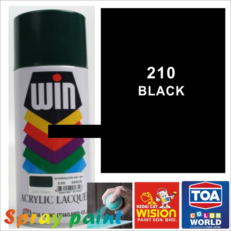 black 210 TOA WIN SPRAY AEROSOL SPRAY ( 400CC ) | Shopee Malaysia