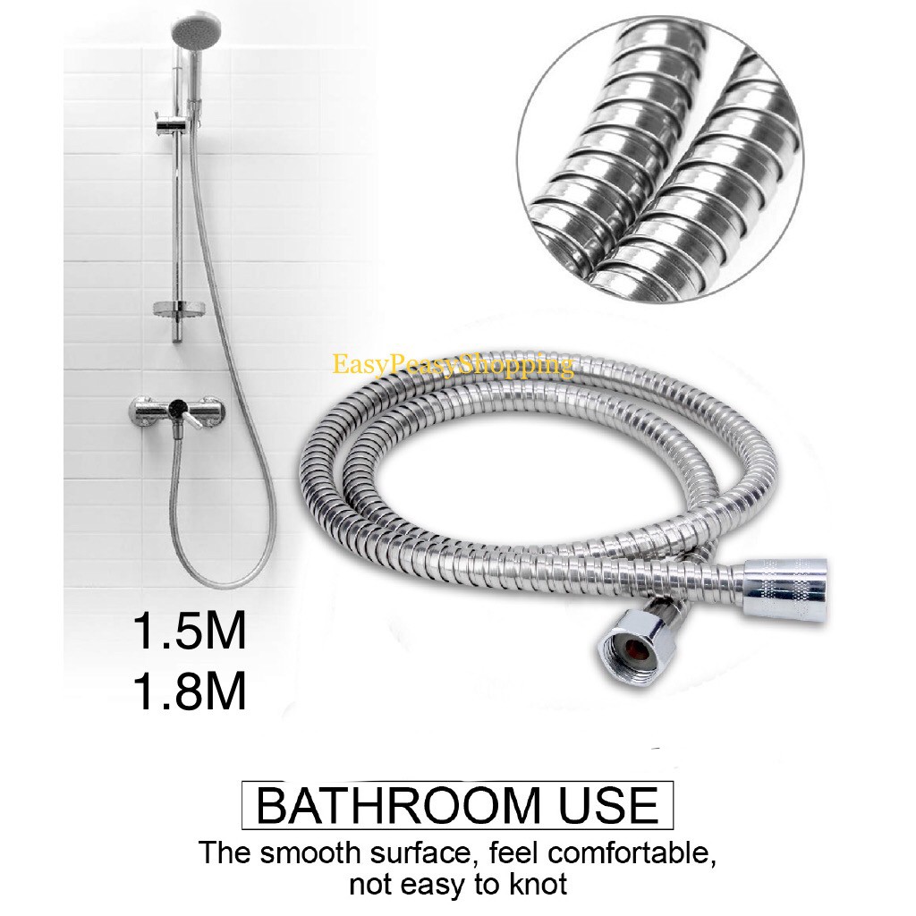 1.5M / 1.8M Stainless Steel Shower Flexible Hose with Brass Nut /Paip ...