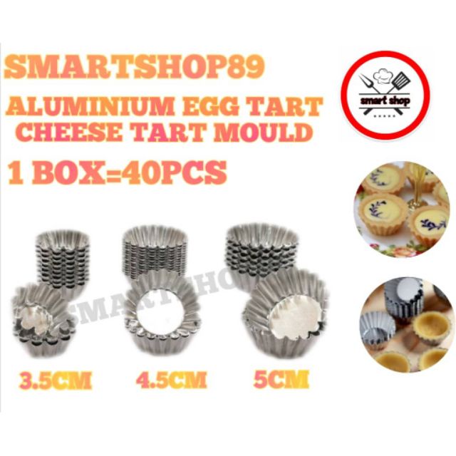 3.5CM /4.5CM / 5CM 8CM Aluminium Egg Tart Mould/ Shell Tart Mould ...
