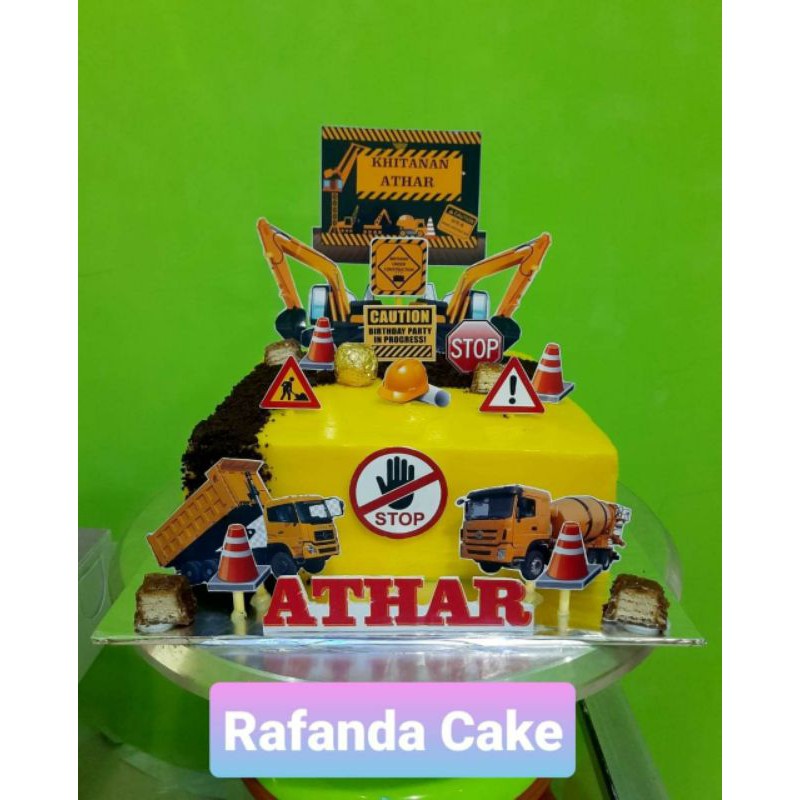 Excavator topper birthday beko cake topper can use name | Shopee Malaysia