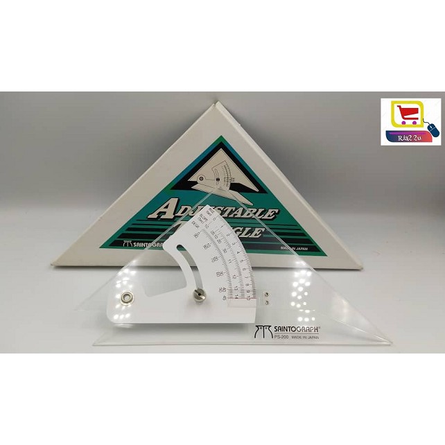 *CLEARENCE* SAINTOGRAPH ADJUSTABLE SET SQUARE / TRIANGLE 8" MADE IN JAPAN -ART SHOP | Shopee ...