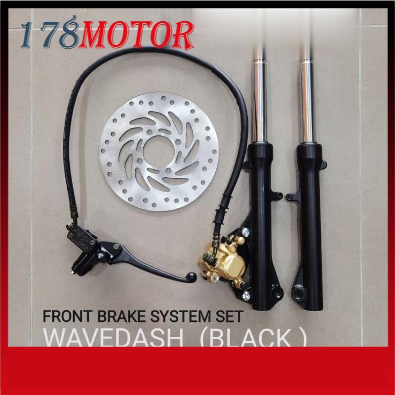 WAVE DASH V1 ( BLACK/SILVER) . FRONT BRAKE SYSTEM SET. CALIPER SET FORK ...