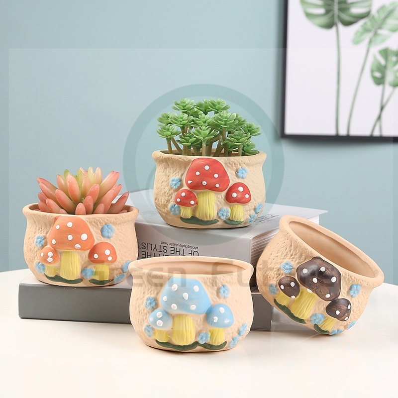 【READY TO STOCK】 Succulent Pot Cactus Pot Ceramic Pot Zakka Minimalism ...