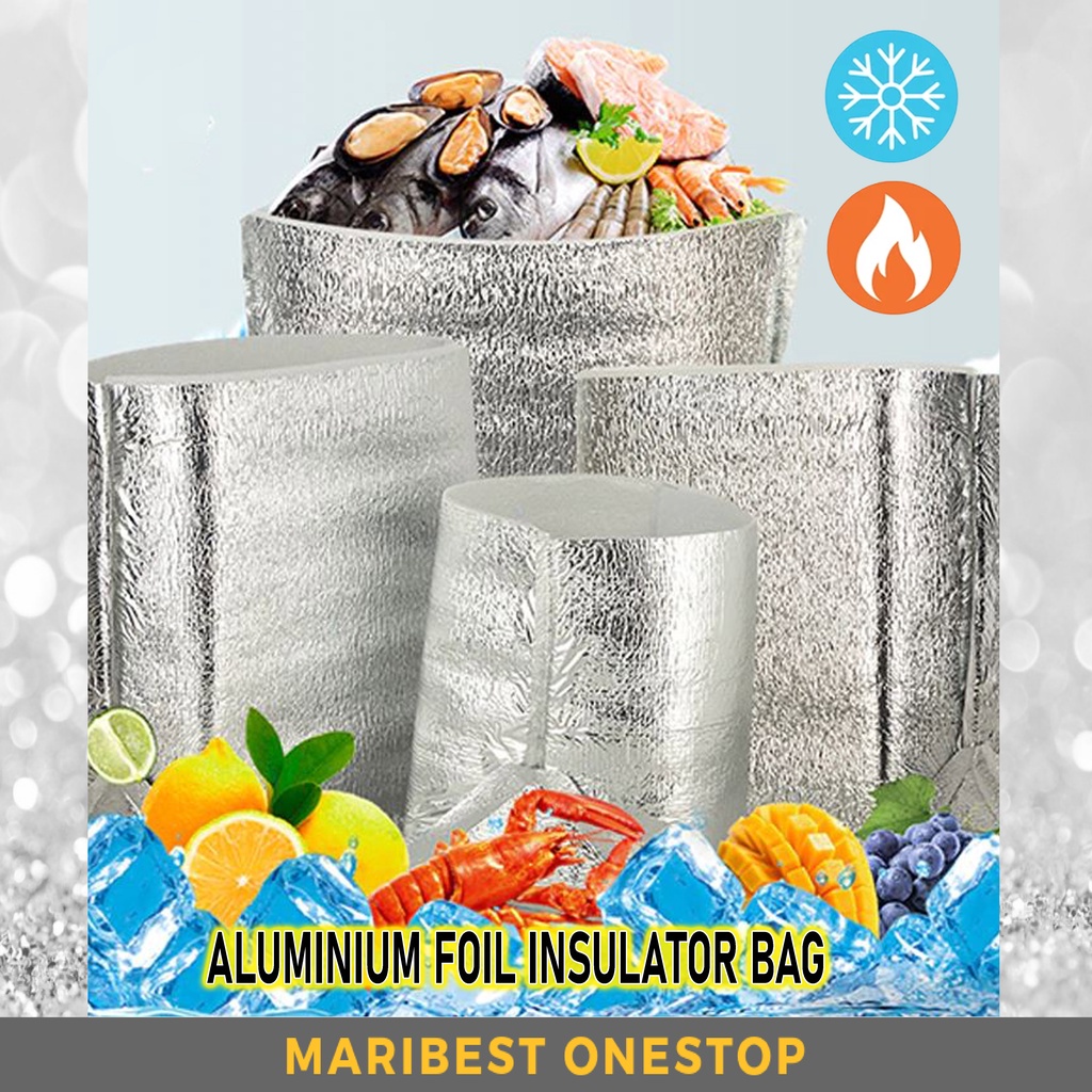 3D Aluminum Foil Insulation Bag Ice Free Reusable Insulation Bag ice ...