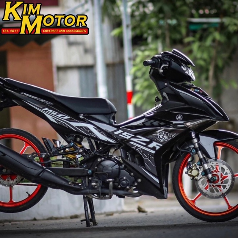 COVERSET Y15 V1 V2 ORIGINAL VELOZI METALLIC BLACK Y15 BLACK WHITE ...