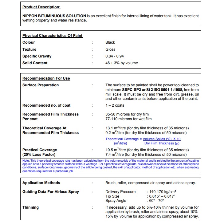 Nippon Paint Bituminous Solution Black 5L - 5Liter | Shopee Malaysia