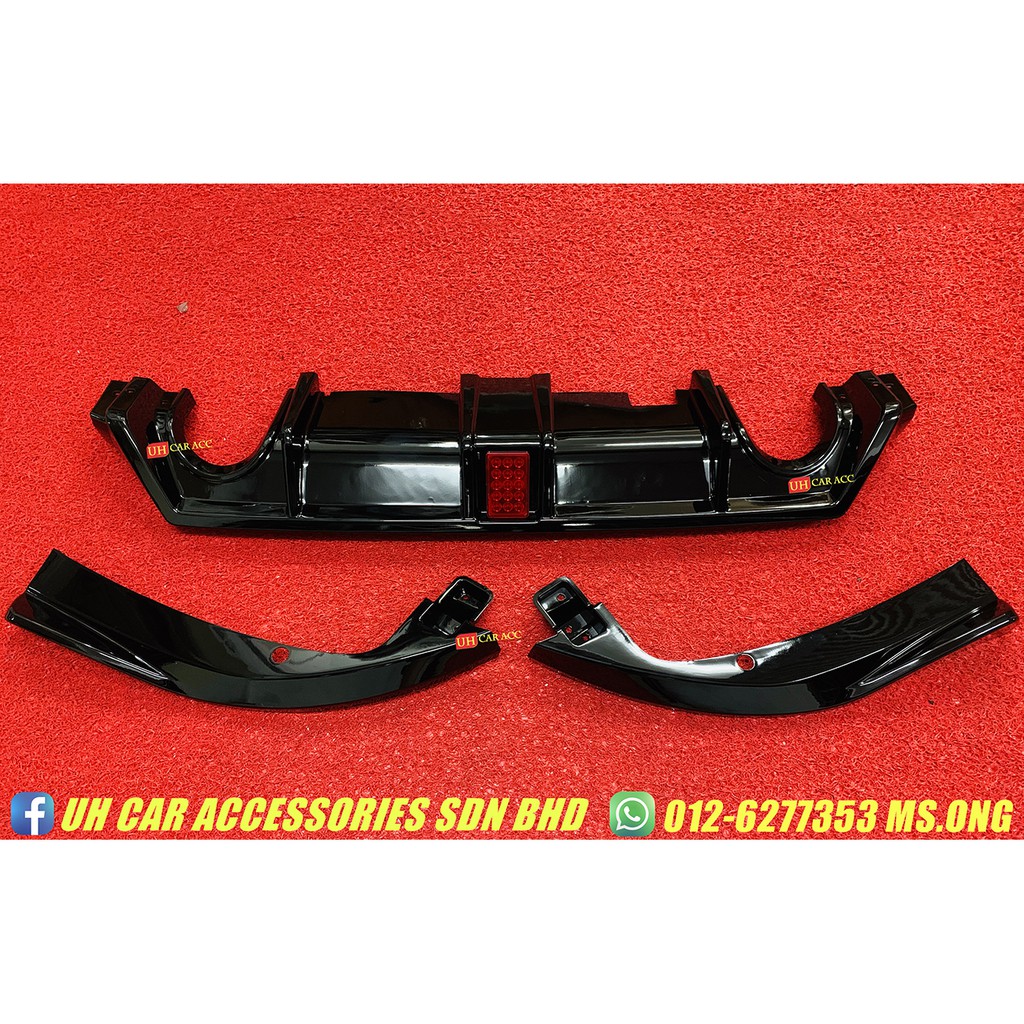 Honda Civic FC 2016-2021 Rear Bumper Diffuser Lip With Brake Light ...