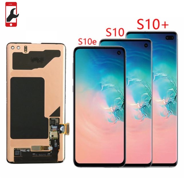 SM Galaxy S10E S10 S10 Plus Original AMOLED LCD Touch Screen Digitizer Replacement Part + Frame ...