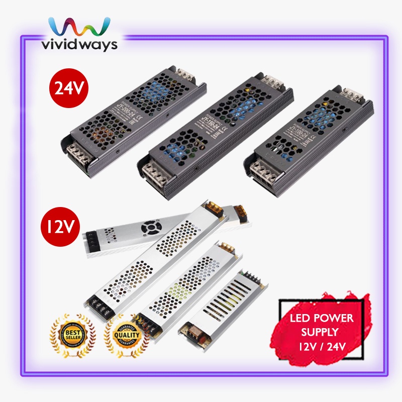 K2 VIVIDWAYS LED POWER SUPPLY DC 220V 12V/24V 60W/100W/120W/150W/200W/300W | Shopee Malaysia