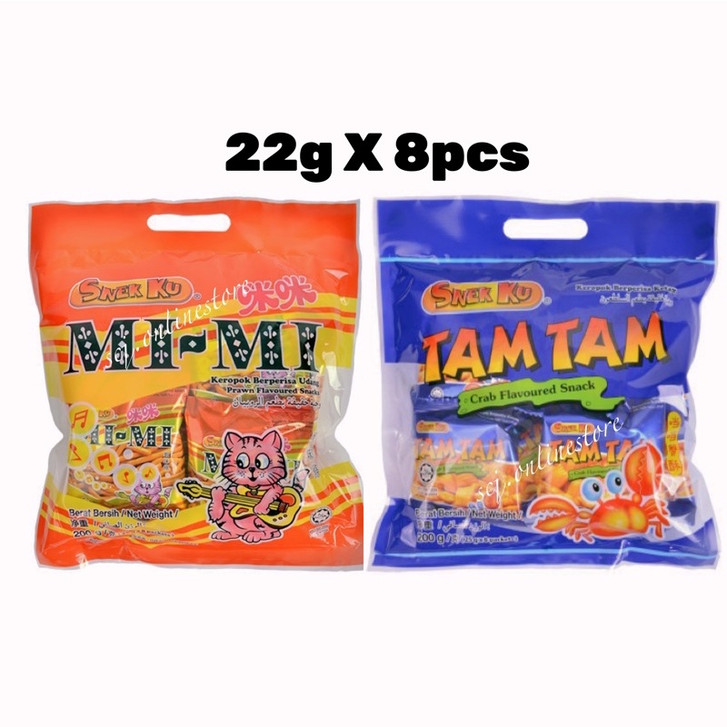 SnekKu Mimi Prawn/Tam Tam Snacks (8packs X 22g) | Shopee Malaysia