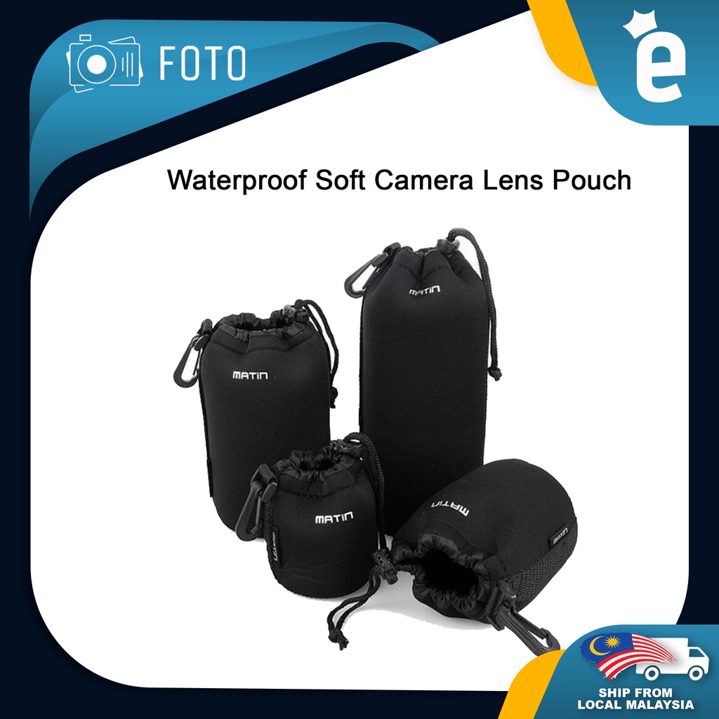 Matin Neoprene waterproof Soft Camera Lens Pouch bag Case Size S M L XL ...