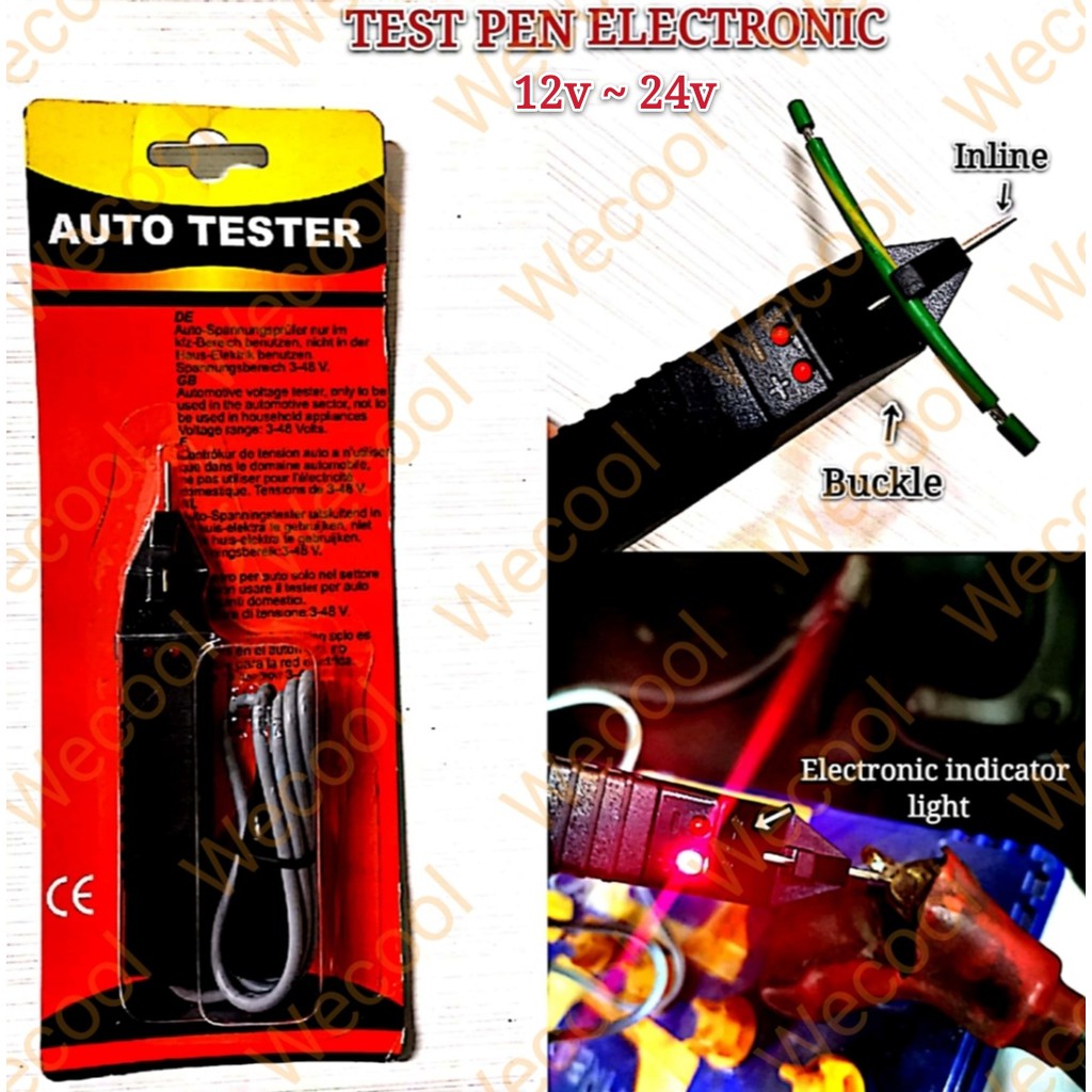 TEST PEN ELECTRONIC 12V-24V Automotive Circuit Tester Car Refit Repair ...