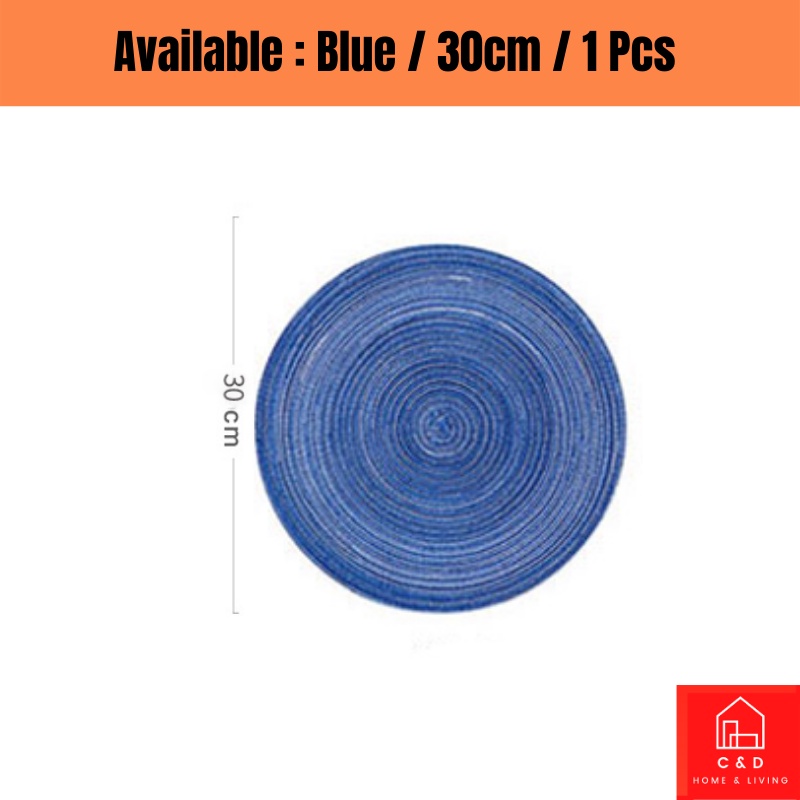 Cotton Yarn Round Japanese Table mat Dining Tableware Mat Non-Slip Bowl ...