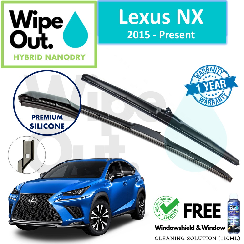 [PREMIUM] Lexus NX WipeOut HYBRID NANODRY SILICONE Wiper Blade (Front ...