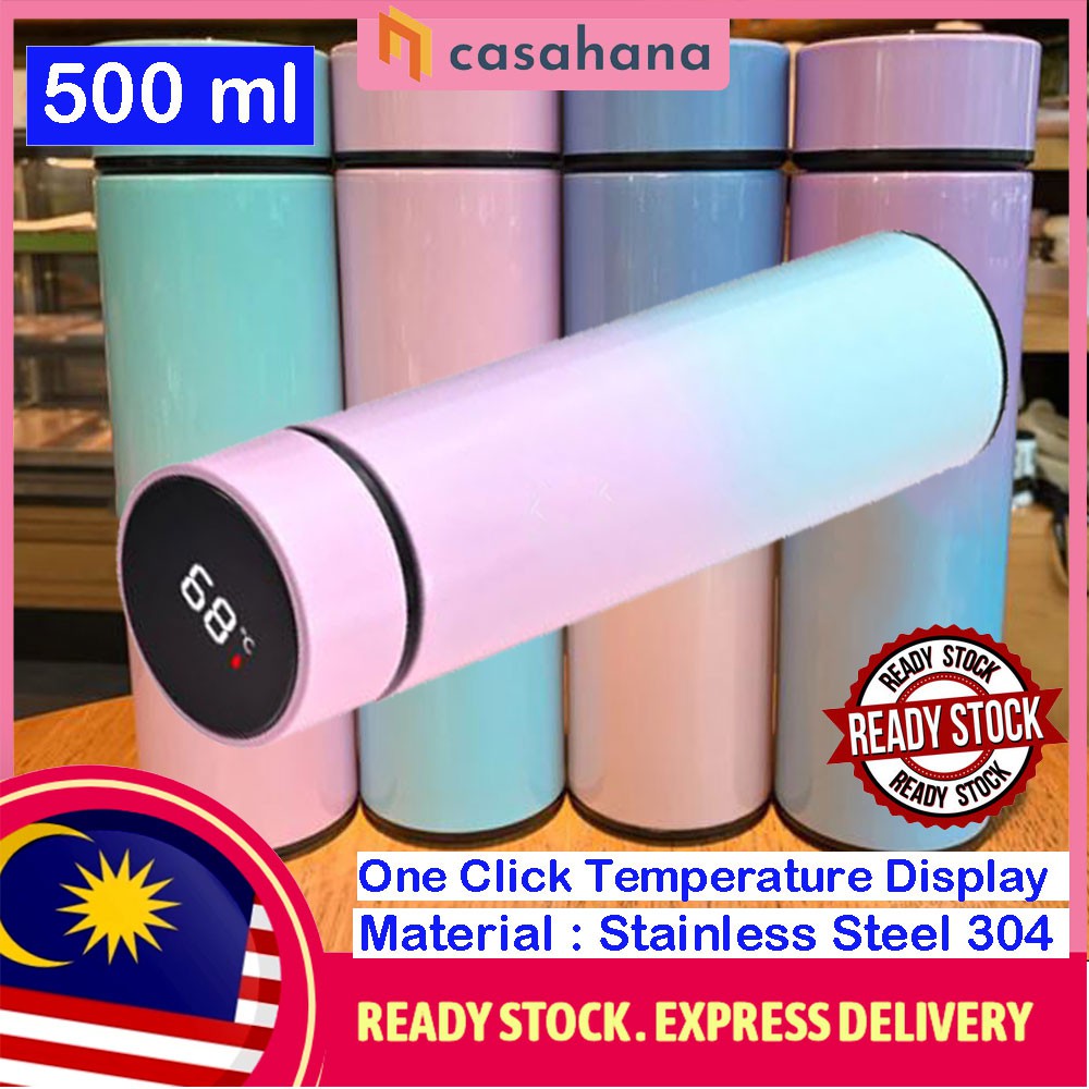 🔥THERMOS LED WATER BOTTLE🎖️🔥 500ML LED Vacuum Flask Tap Waterproof Air ...