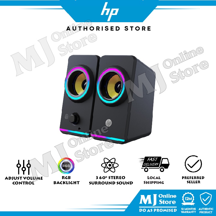 HP GS1 Computer Speaker Desktop Home Notebook Wired Game Audio Gaming ...