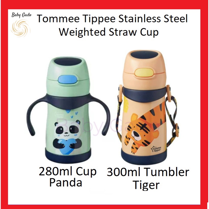 Tommee Tippee Stainless Steel Weighted Straw Cup Straw Tumbler Tumblr (280ml / 350ml) | Shopee ...