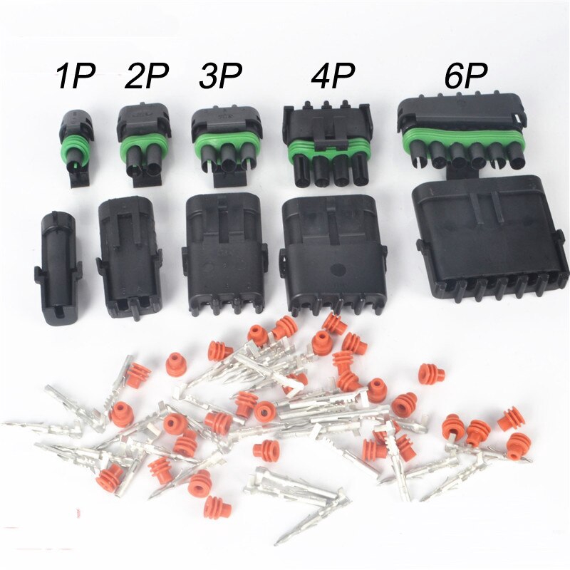 1 set 1 2 3 4 6Pin Weather pack Weatherpack auto Waterproof Electrical ...