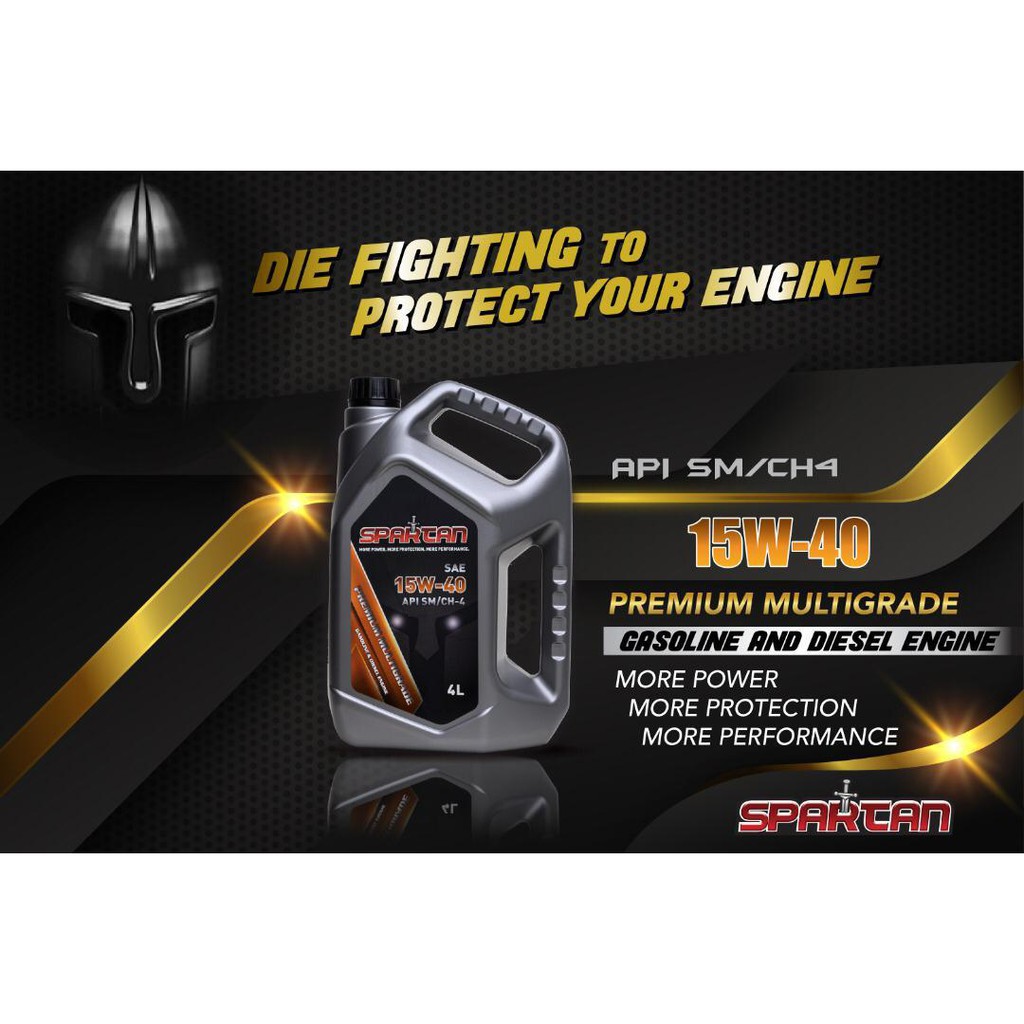 SPARTAN Premium Multigrade 15w40 Engine Oil 15w40 4L / 4Litre Minyak ...