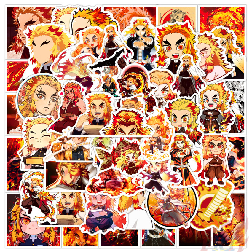 50Pcs/Set Rengoku Kyoujurou - Demon Slayer Anime Character Stickers DIY ...