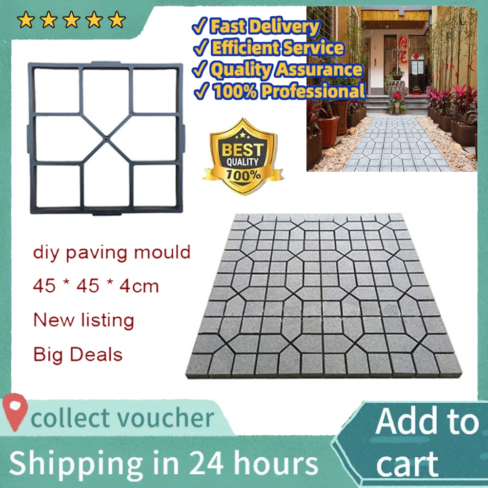 Acuan Simen [Ready Stock+] Garden Walk Pavement Mold DIY Manually ...