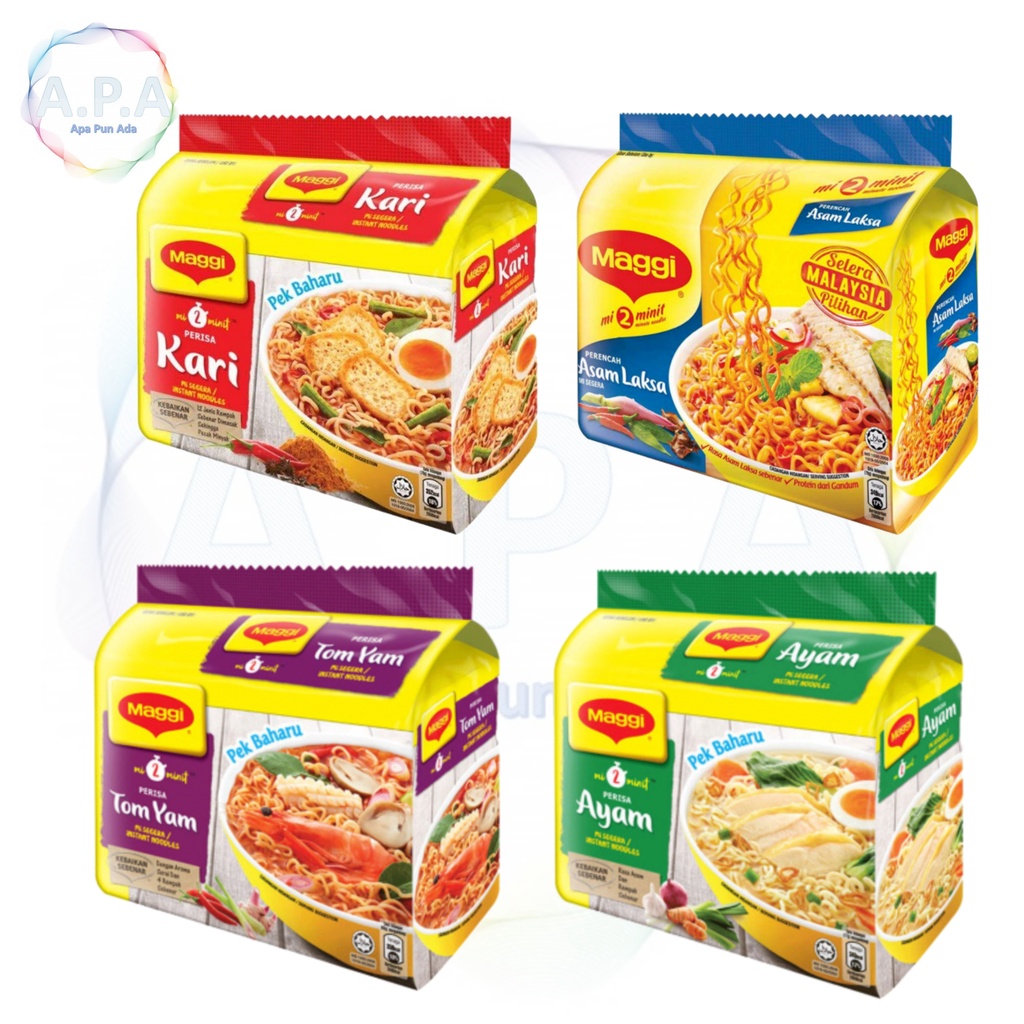 MAGGIE Instant Noodles (Curry Perisa / Tomyam / Asam Laksa / Chicken ...
