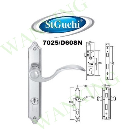 7025 St Guchi SGLM-NM 7025/D60 Lever Mortise Handle Lock [SN] | Shopee ...