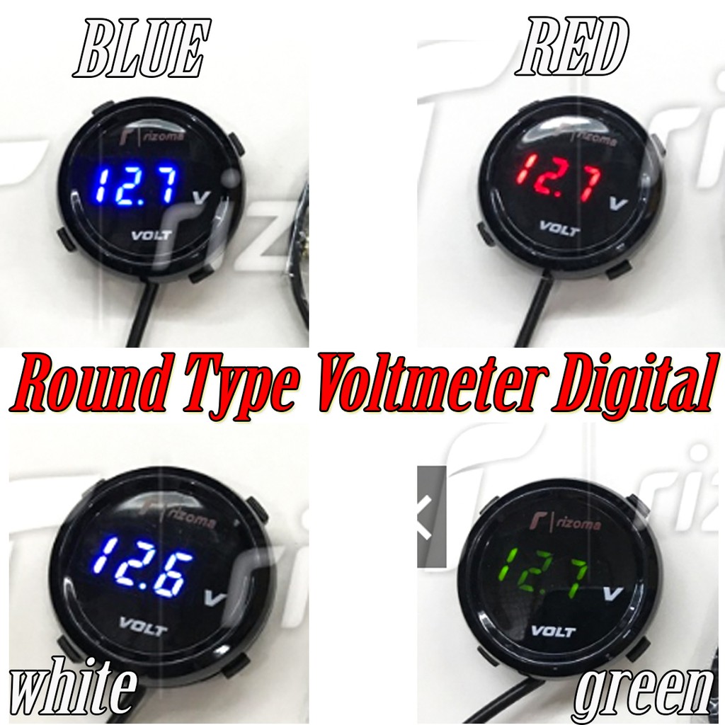 Voltmeter round type Motorcycle Car 12 Volts universal Volt Meter ...