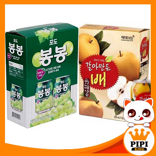 【Ready Stock】Korea Haitai Grape Bong Bong Crushed Pear Juice / 韩国海太葡萄果肉饮料真果粒 饮料 238ml x 12 ...