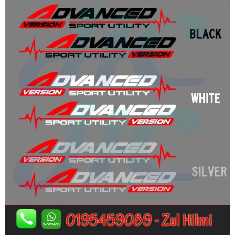 Sticker Advanced Perodua Advanced Sport Utility Sticker [2pcs] Aruz ...