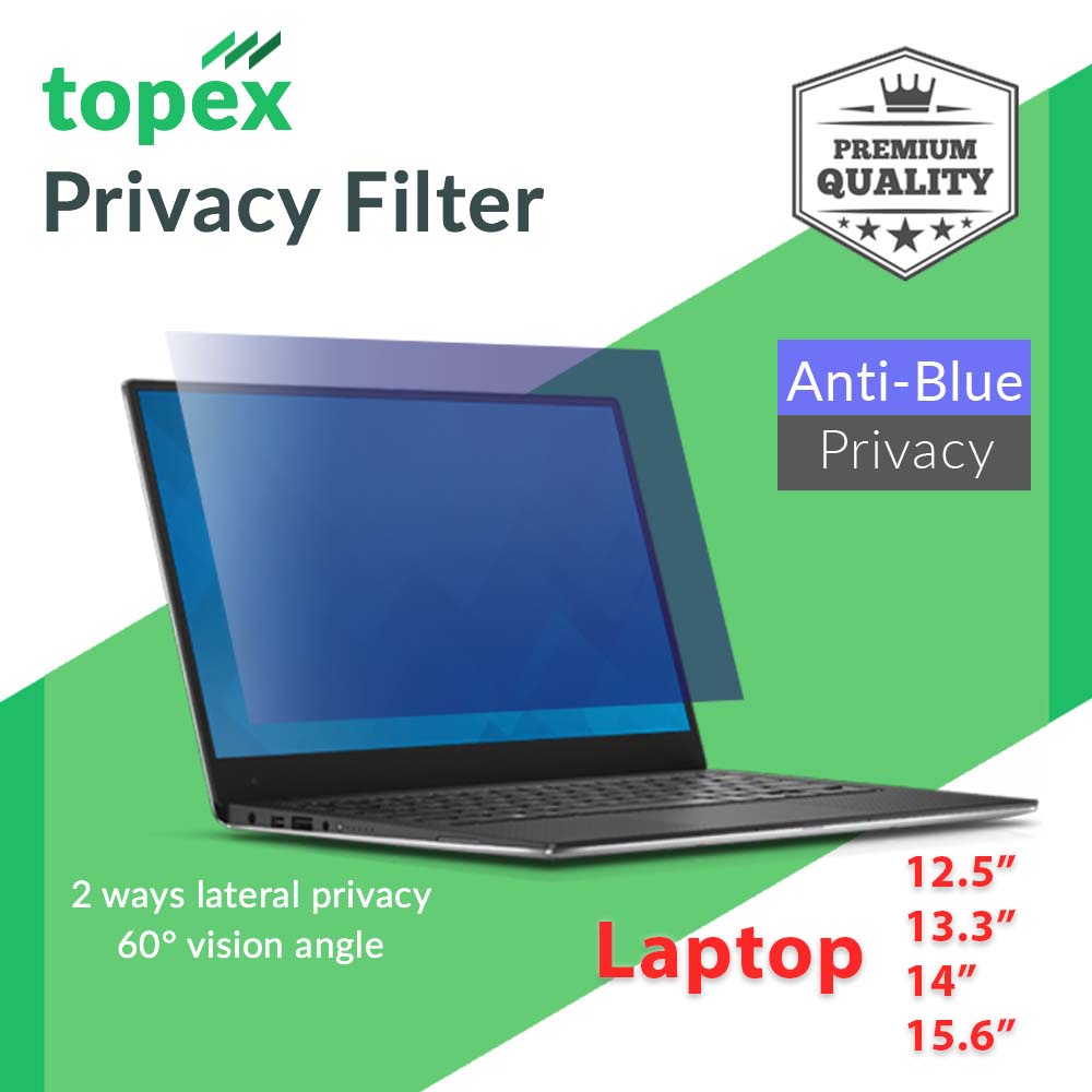 Topex Anti-Blue Privacy Screen Filter For Laptop 12.5/13.3/14/15.6 inch ...