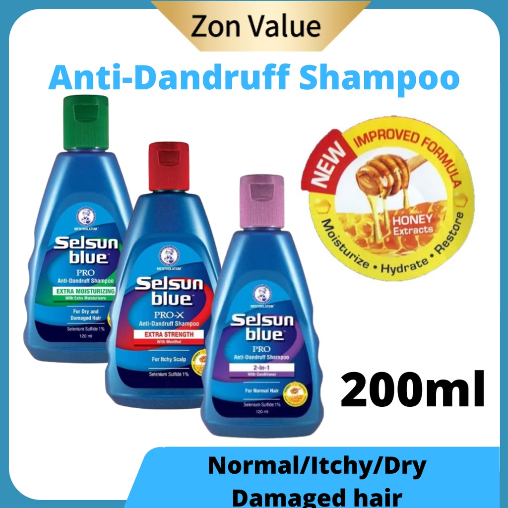 Selsun PRO Blue Anti Dandruff Shampoo Itchy Scalp / Dry Damaged Hair ...