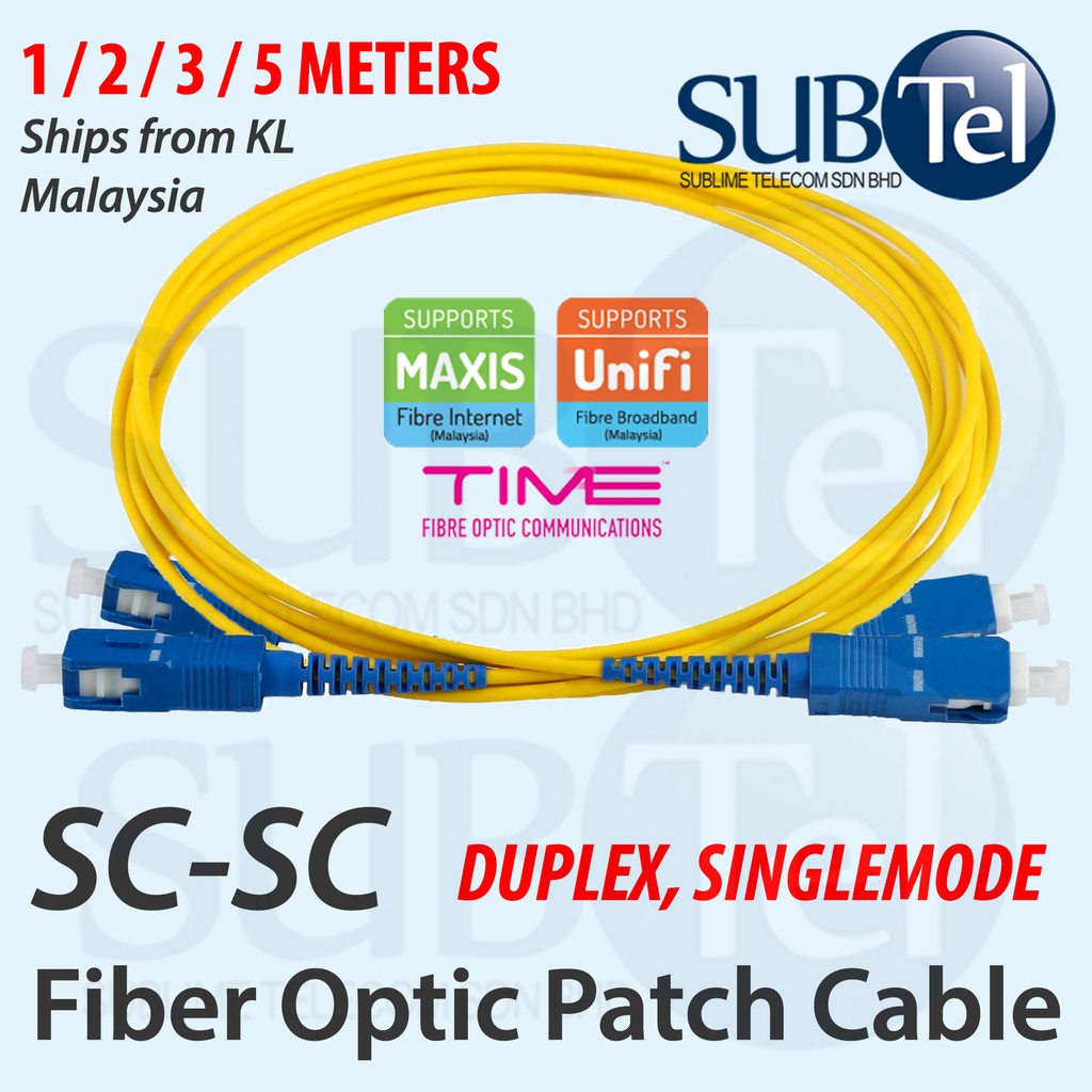 SC-SC Single Mode Duplex Fiber Optic Patch Cord Cable - 1M 2M 3M 5M ...