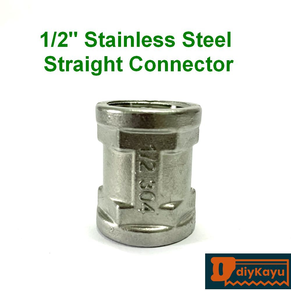 1/2" Stainless Steel Straight Fitting Connector Pipe | Shopee Malaysia