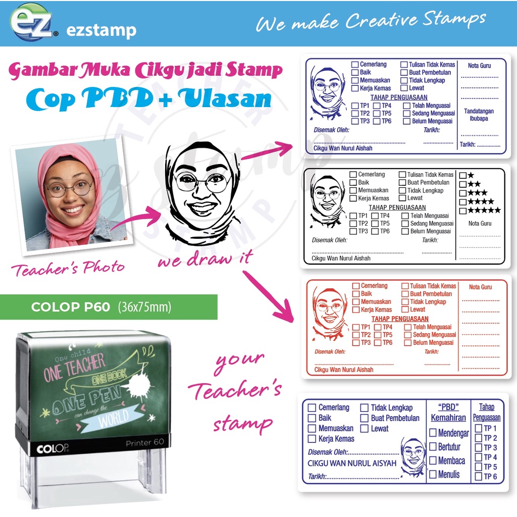 ⭐ 2 in 1 - Cop Ulasan Guru + Cop Pentaksiran Bilik Darjah (PBD) dengan ...