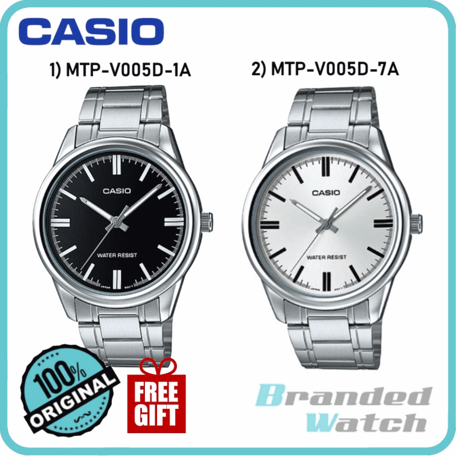 CASIO MTP-V005D MTP-V005L MAN STANDAR ANALOG QUARTZ STAINLESS STEEL DRESS CASUAL WATCH | Shopee ...